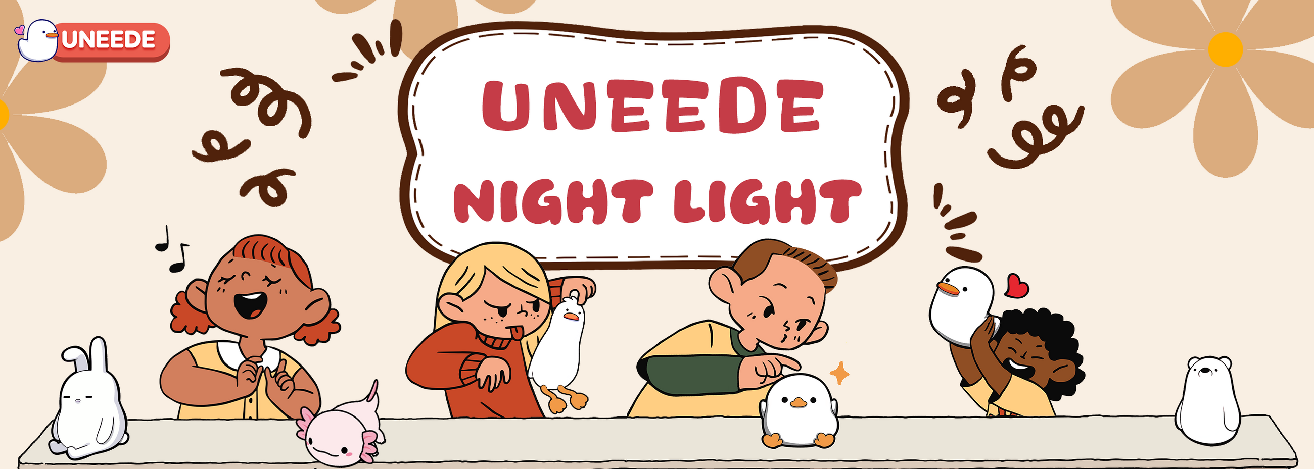 UNEEDE®:Cute lamp & Soft Night Light. Original Design Kawaii Light