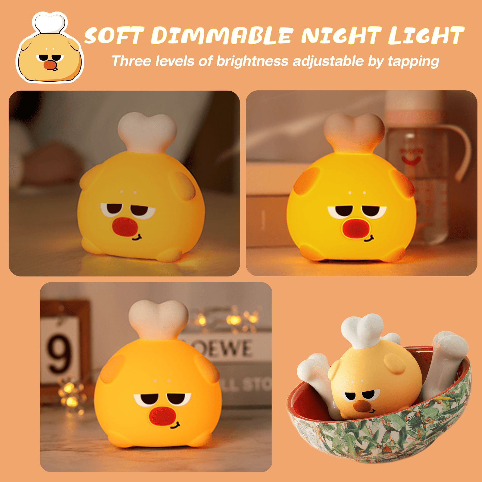 UNEEDE DoDo Duck Night Light,Baby Benson Duck Night Light, LED Cute Be ...