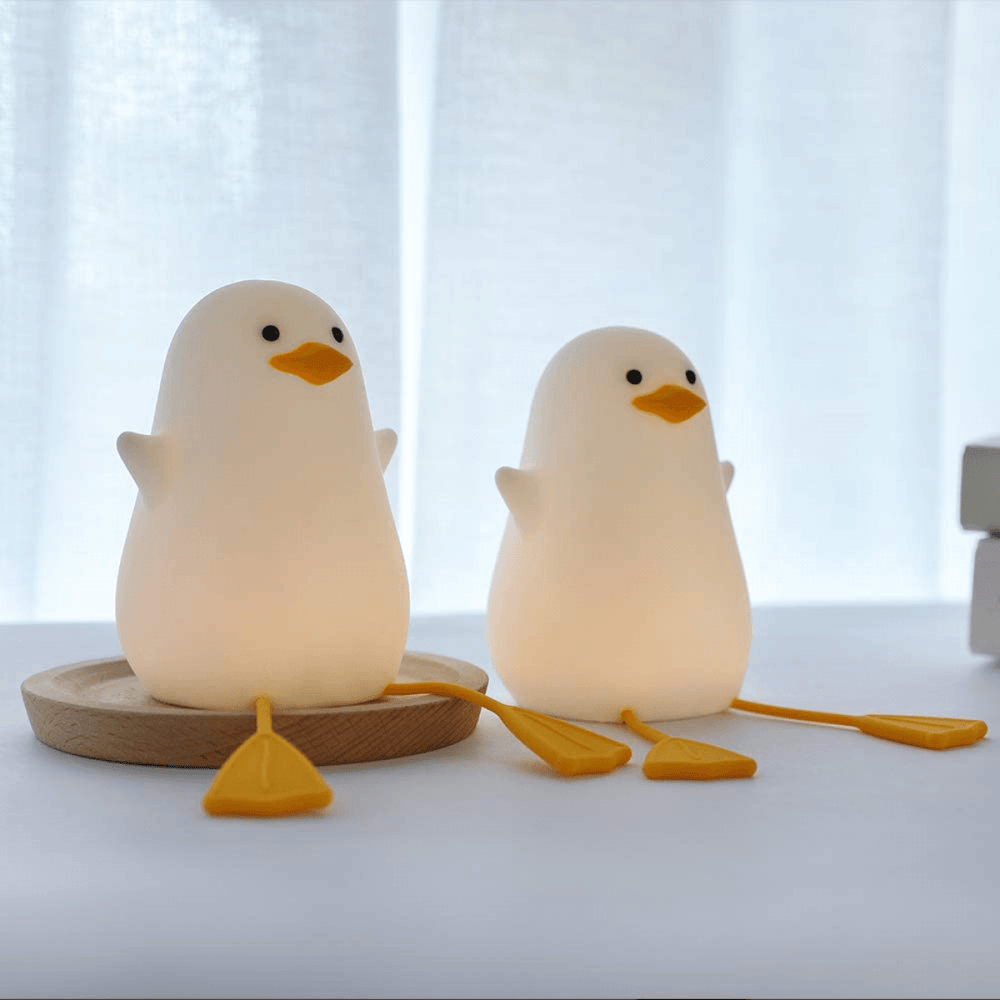 UNEEDE Cute Duck Night Light, Squishy Duck Lamp, Silicone Dimmable Nur ...