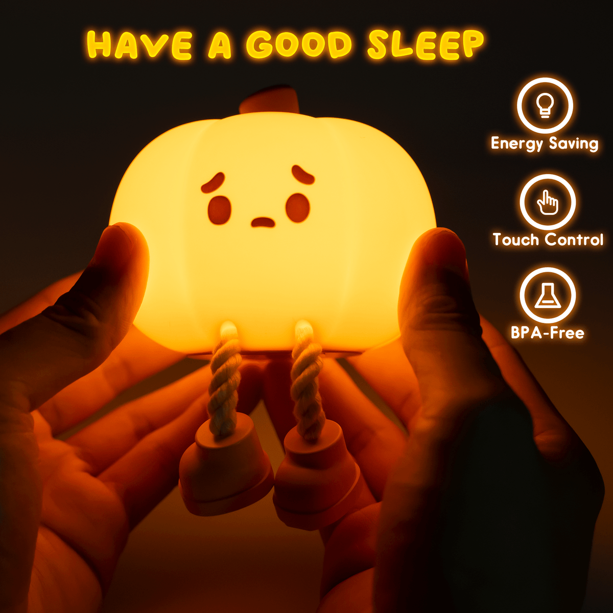 UNEEDE LED Cute Pumpkins Night Light, Cute Halloween Silicone Nursery ...